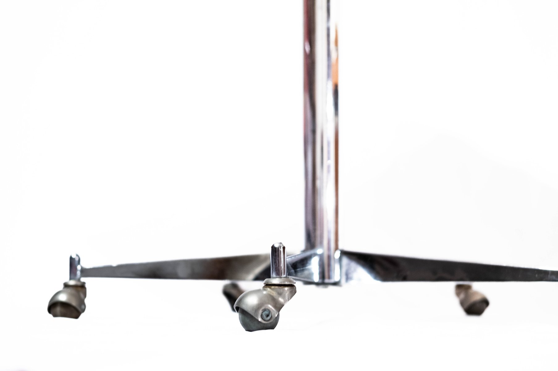 Chrome-Plated Steel Tube Table on Wheels with Rosewood Top for sale at ...