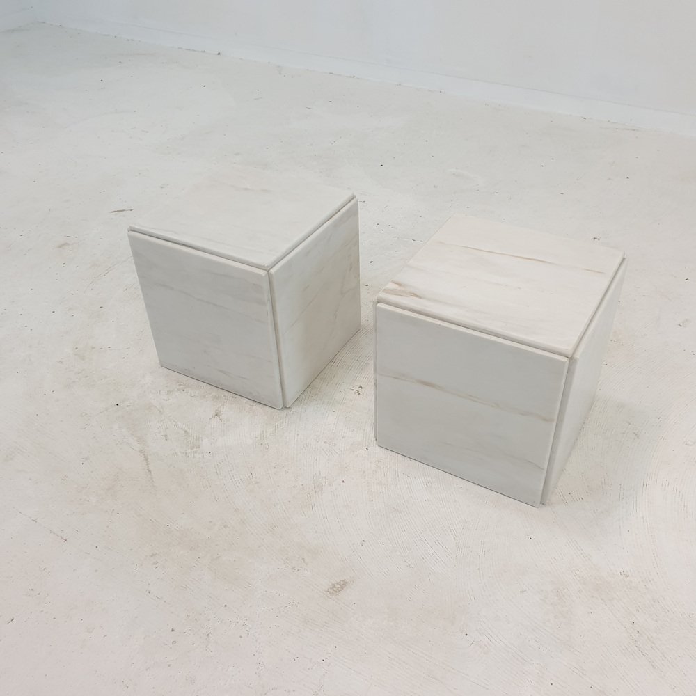 Italian Marble Side Tables, 1980s, Set of 2 for sale at Pamono