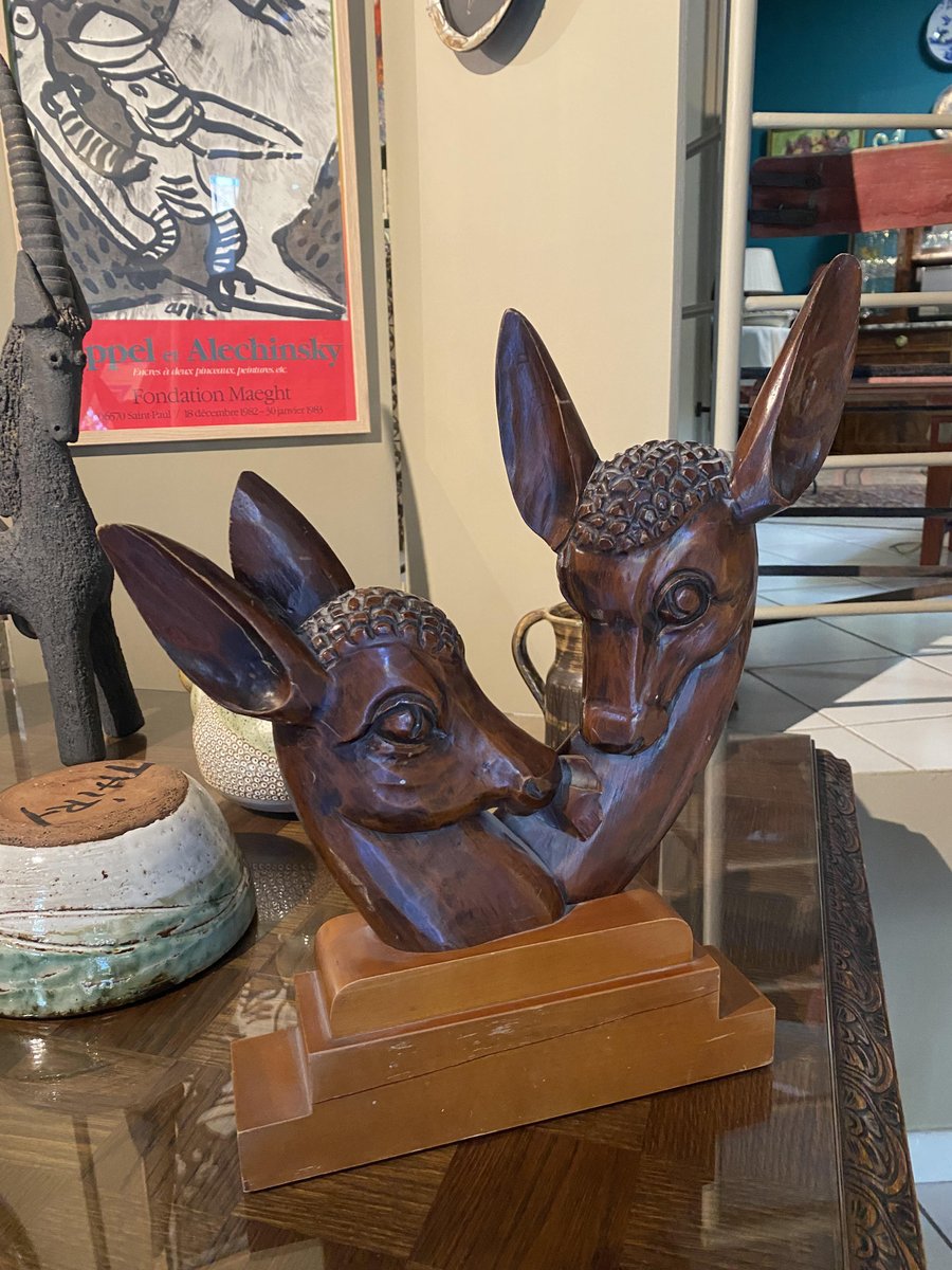 Bambi Wooden Sculpture for sale at Pamono