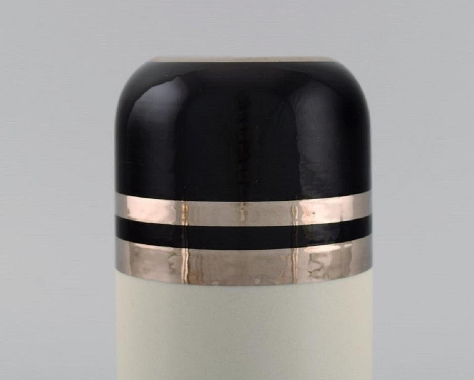 Modernis Silver Ceramics Vase by Peter Winquist for Arabia, 1960s for ...