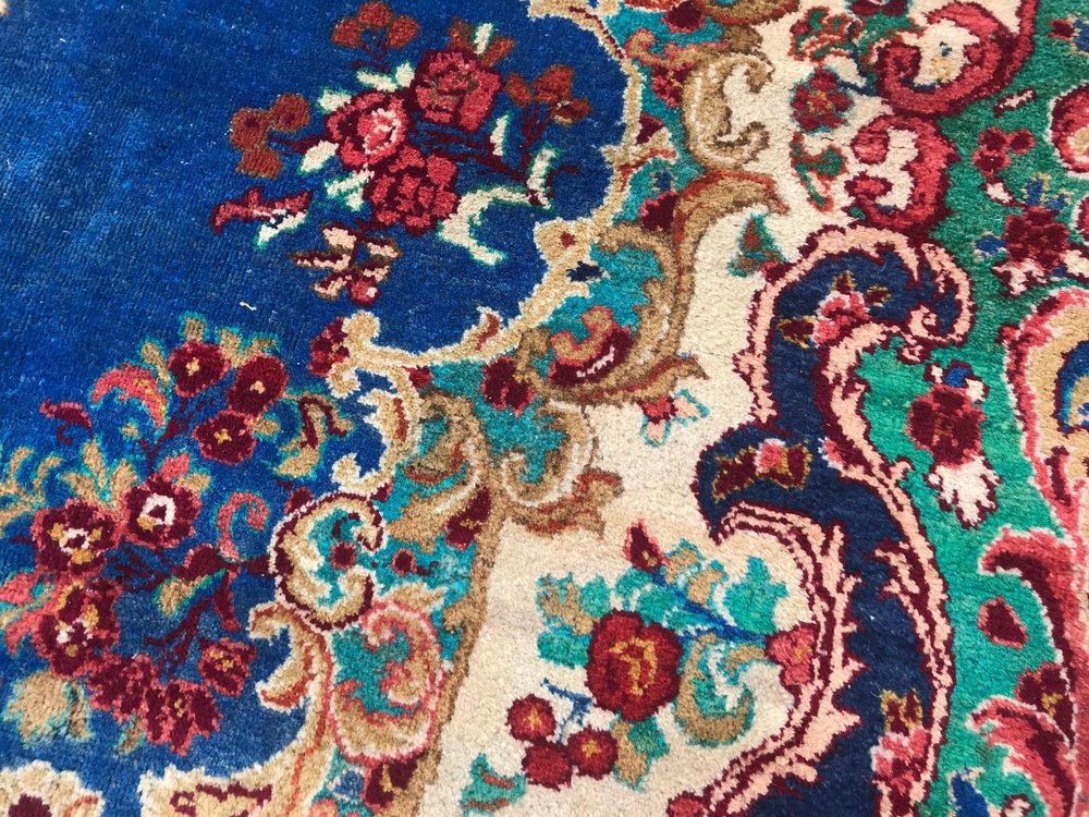 Vintage Blue Mahal Rug, 1950s for sale at Pamono
