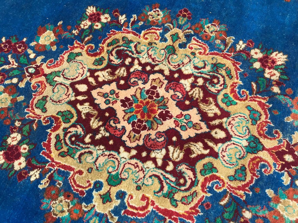 Vintage Blue Mahal Rug, 1950s for sale at Pamono