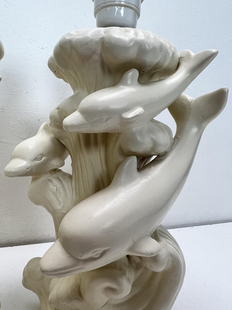 Mid-Century Ceramic Dolphin Fish Table Lamps by Costa, 1960s, Set of 2 ...