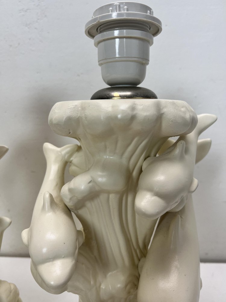 Mid-Century Ceramic Dolphin Fish Table Lamps by Costa, 1960s, Set of 2 ...