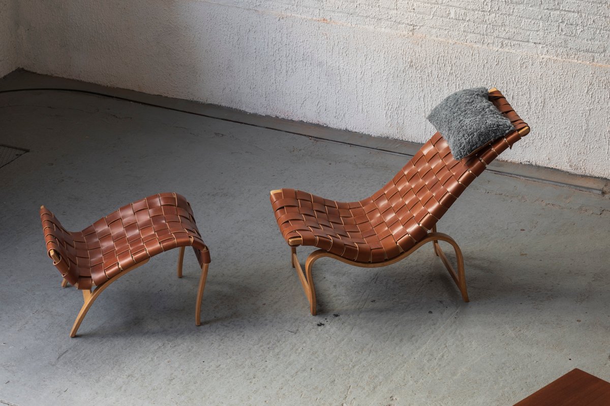 Vilstol 36 Sessel & Fußhocker von Bruno Mathsson für Karl Mathsson ...