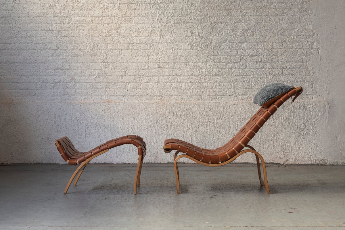 Vilstol 36 Sessel & Fußhocker von Bruno Mathsson für Karl Mathsson ...