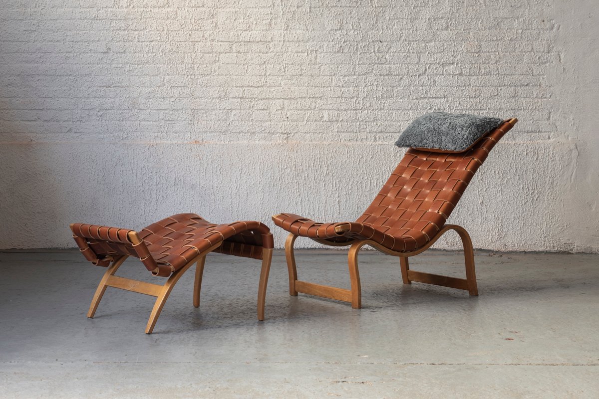 Vilstol 36 Sessel & Fußhocker von Bruno Mathsson für Karl Mathsson ...