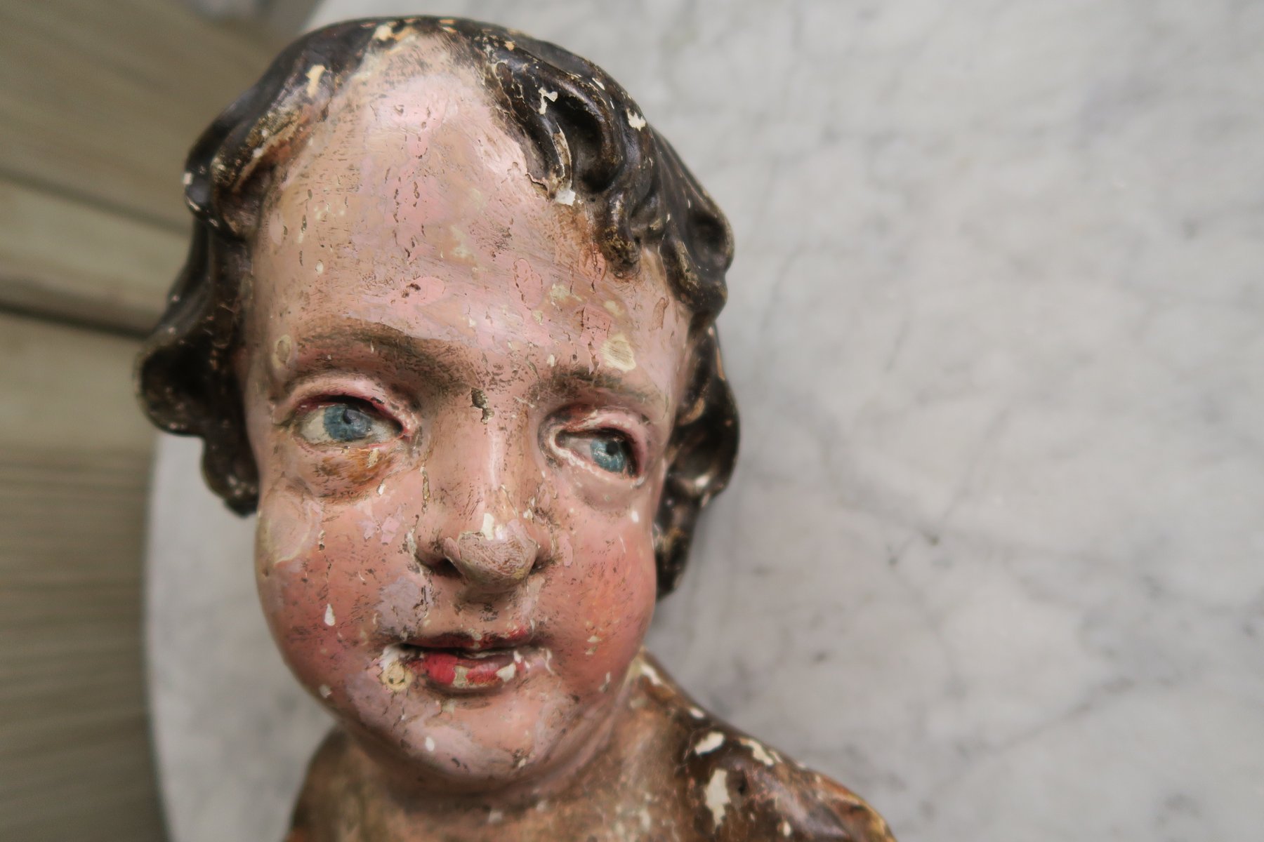 Ángel barroco tallado, siglo XVIII en venta en Pamono