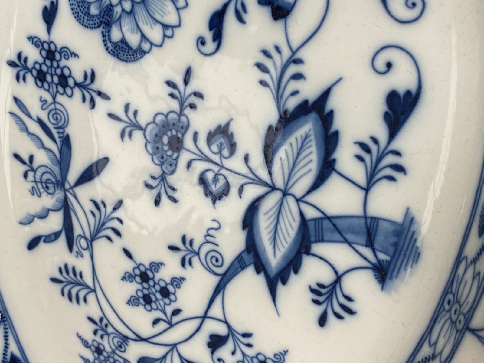 Blue Onion Porcelain Platter by Carl Teichert for Meissen, 1880s for ...