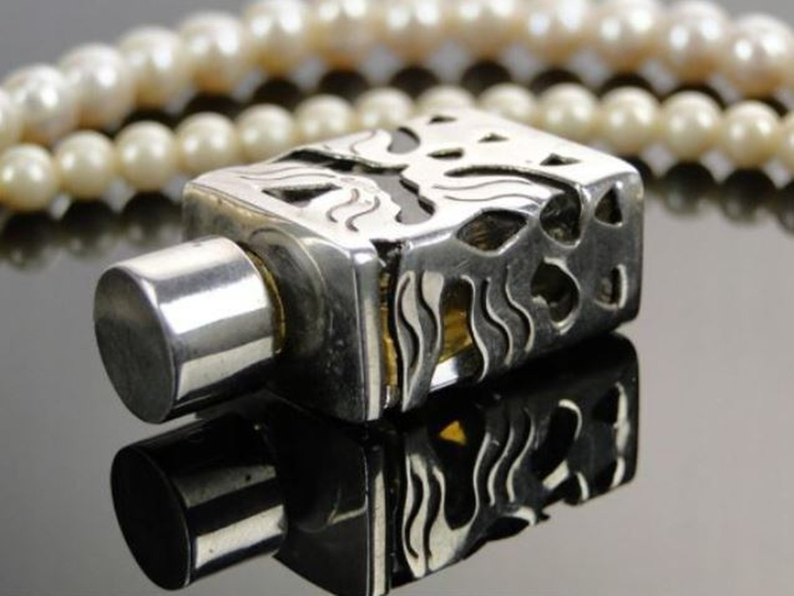 German Art Deco Silver Perfume Bottle, 1930s for sale at Pamono