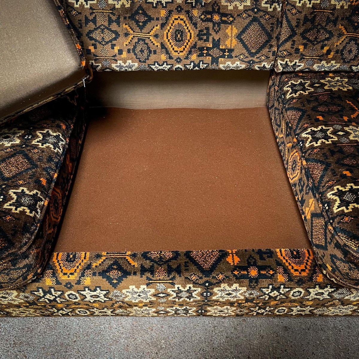 Vintage 4-Seater Checkered Sofa for sale at Pamono