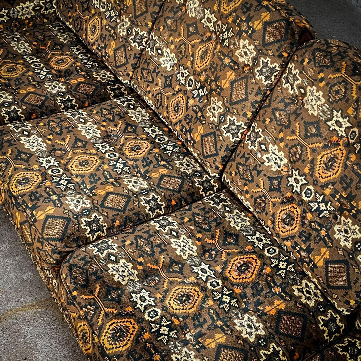 Vintage 4-Seater Checkered Sofa for sale at Pamono