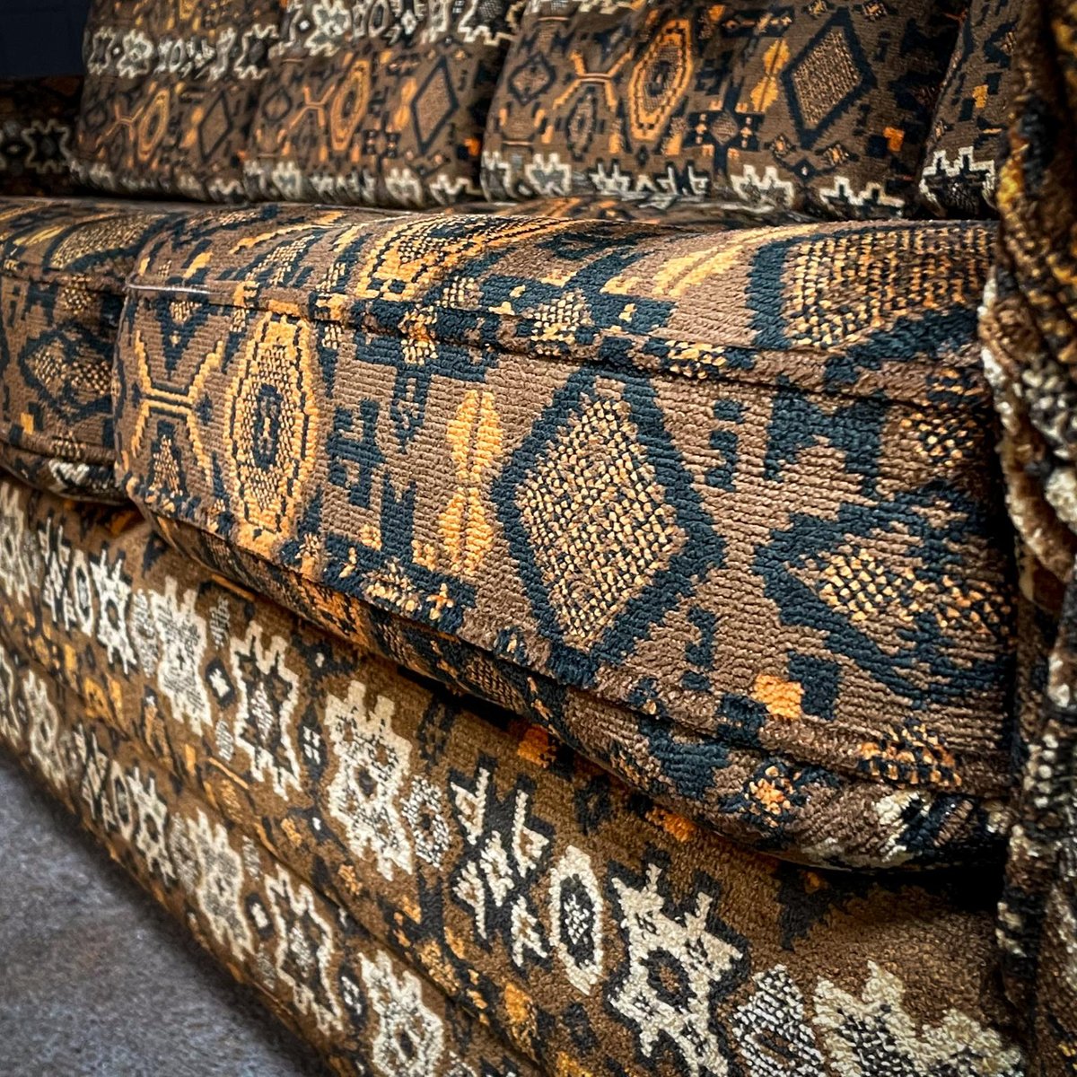 Vintage 4-Seater Checkered Sofa for sale at Pamono