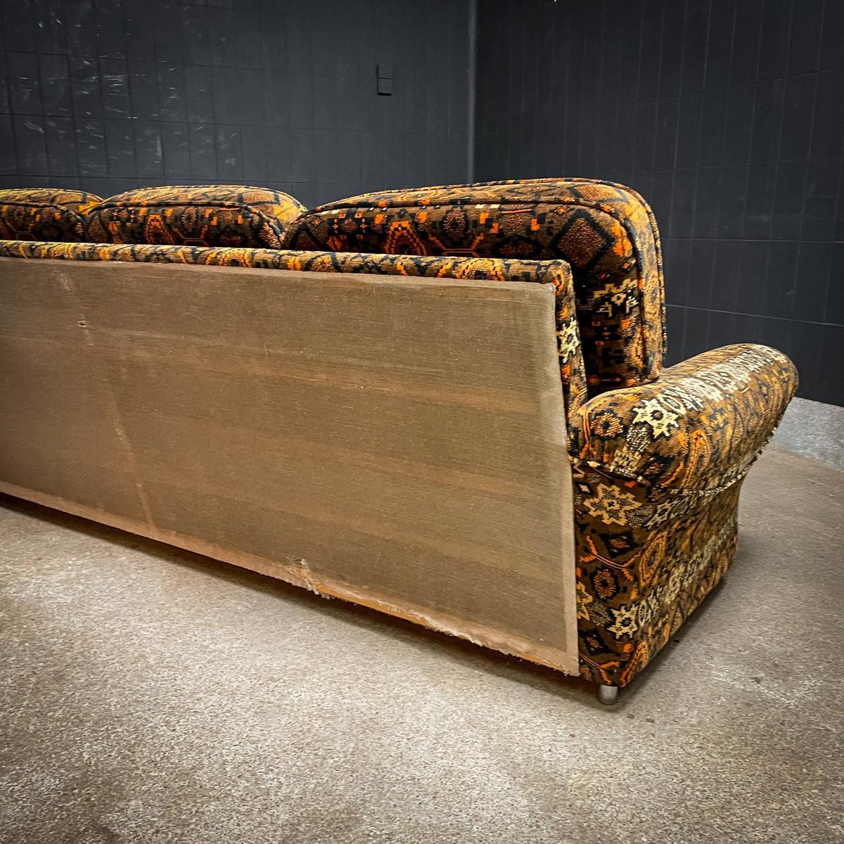 Vintage 4-Seater Checkered Sofa for sale at Pamono