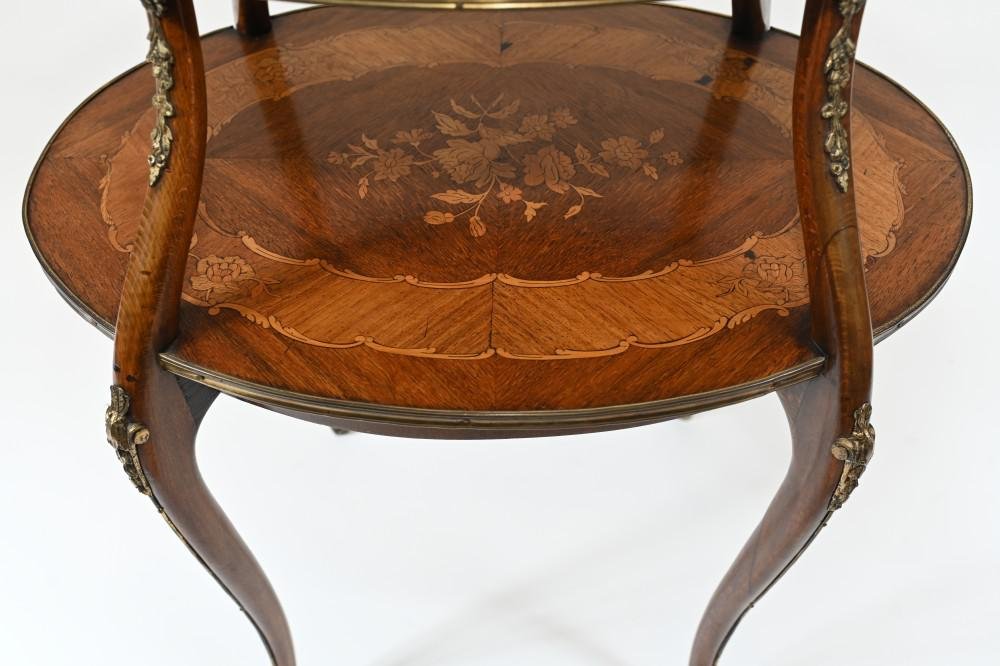 Antique French Tiered Marquetry Inlay Table for sale at Pamono