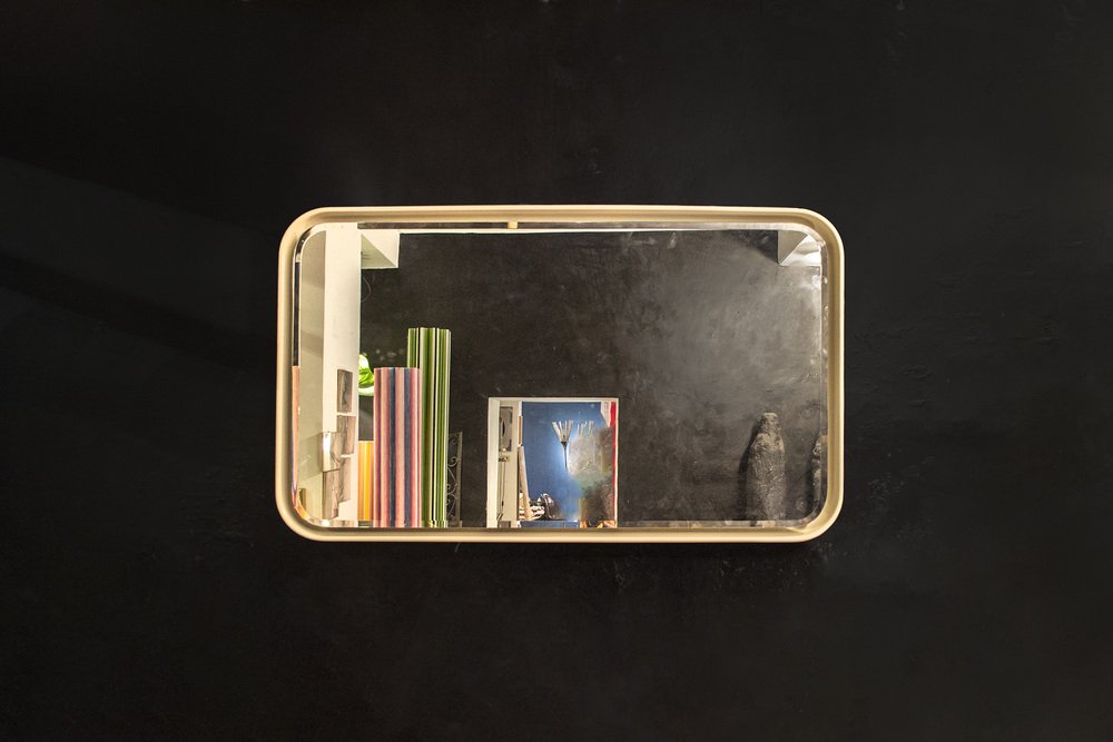 Italian Fiberglass Backlit Mirror, 1970s for sale at Pamono