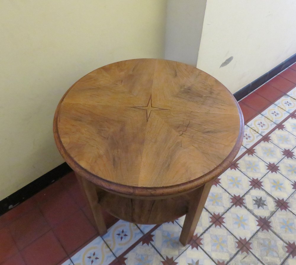 Art Deco Wood and Root Veneer Side Table, 1920s for sale at Pamono