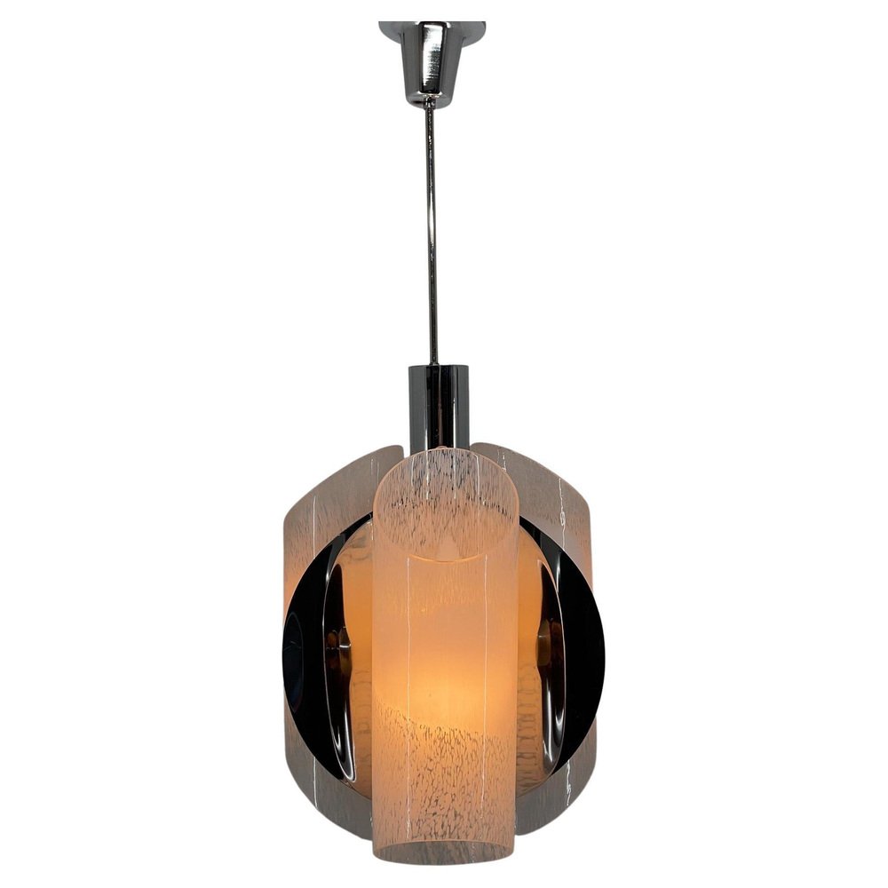 Mid-Century Chrome & Murano Glass Chandelier, Italy, 1970s for sale at ...