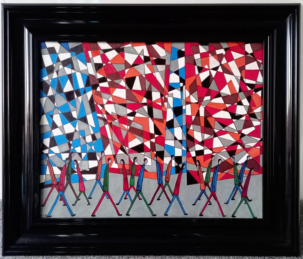 Christopher Barrow, The High Street, 2022, Oil on Board for sale at Pamono