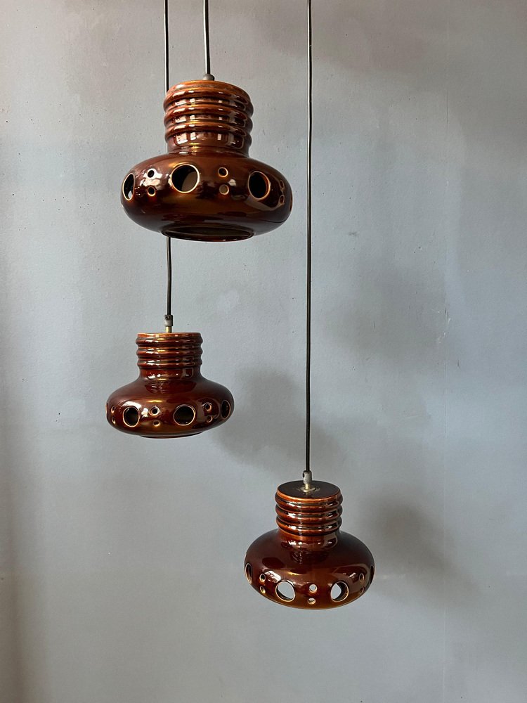 Ceramic Cascade Pendant Light, West Germany, 1970s for sale at Pamono