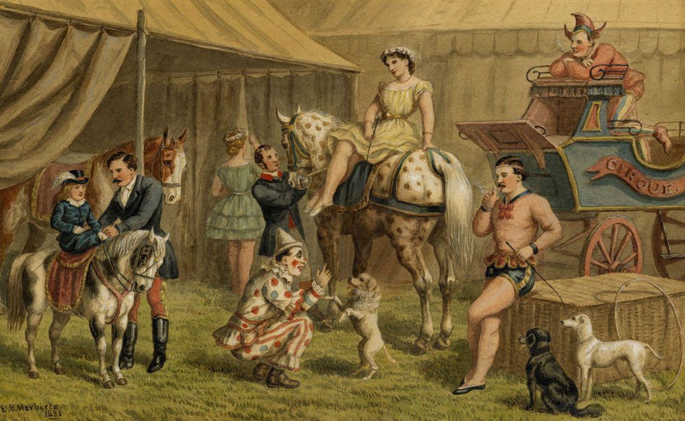 Edward Benjamin Herberte, Victorian Circus Backstage, 1885, Watercolour ...