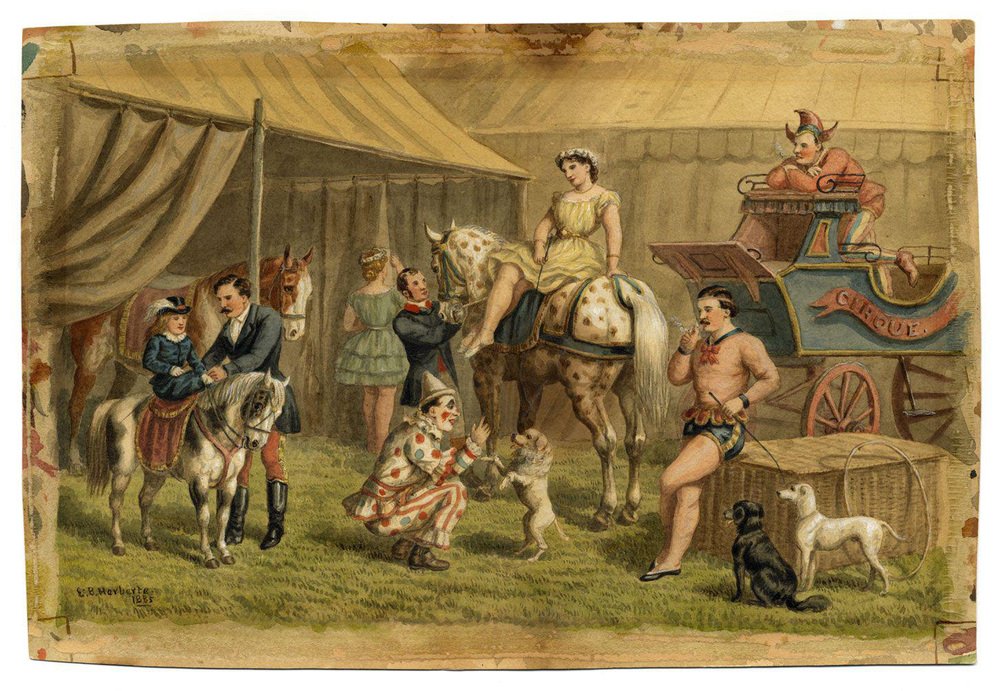 Edward Benjamin Herberte, Victorian Circus Backstage, 1885, Watercolour ...