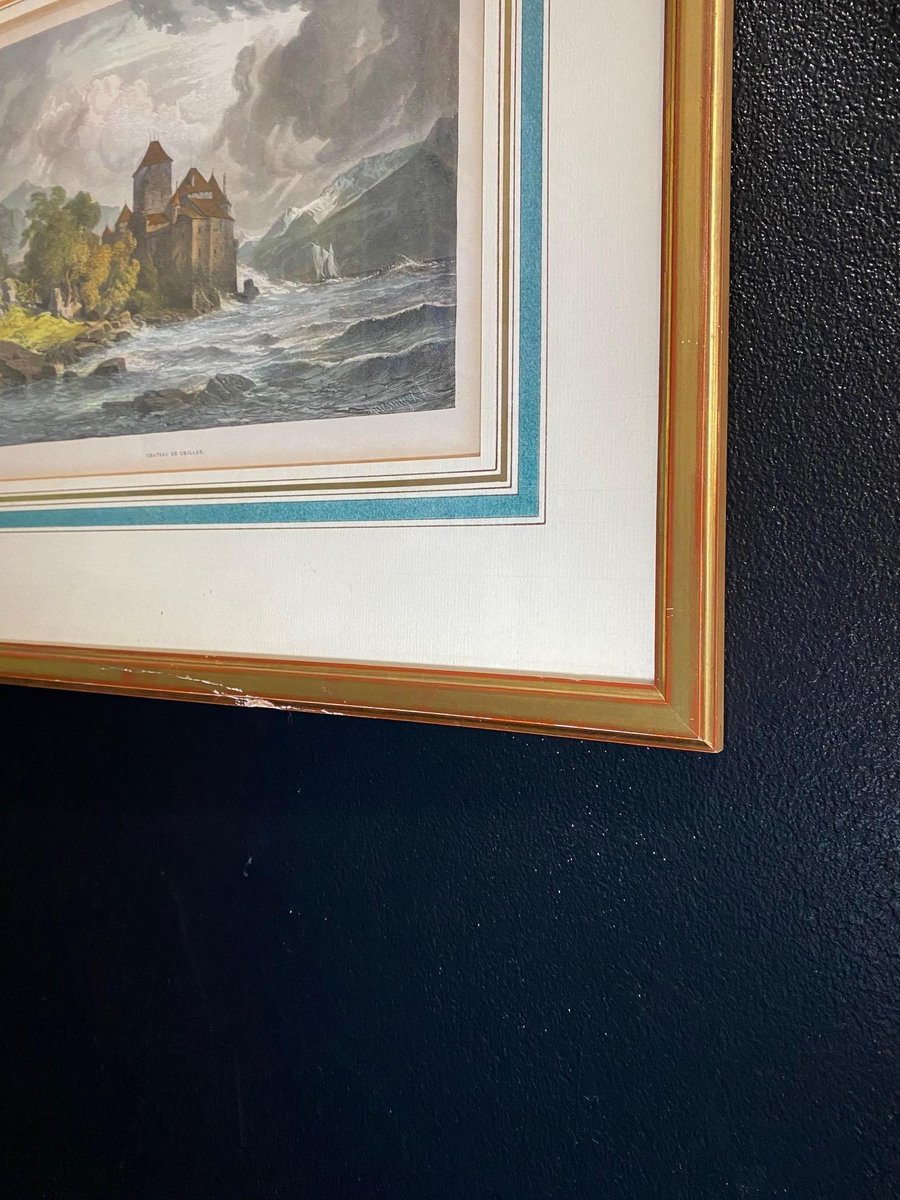 Albert Emil Kirchner, Le chateau de Chillon, Suisse, 1800s, Engraving ...