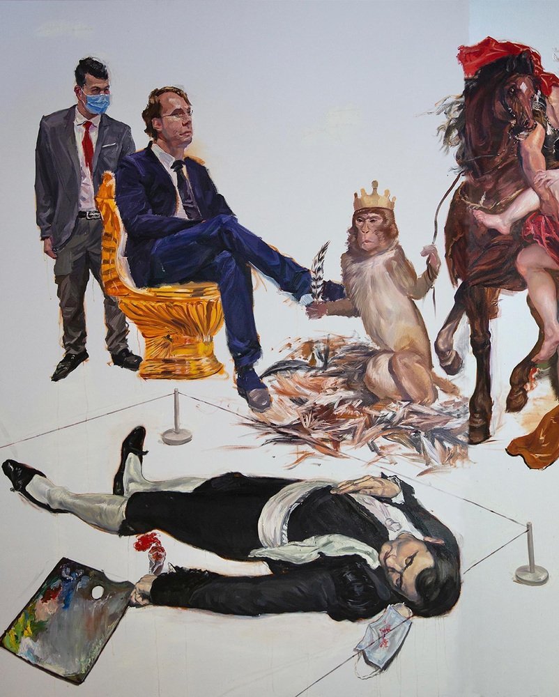 Su Yu, No Interview at the Intersection, 2022, Öl auf Leinwand bei Pamono kaufen