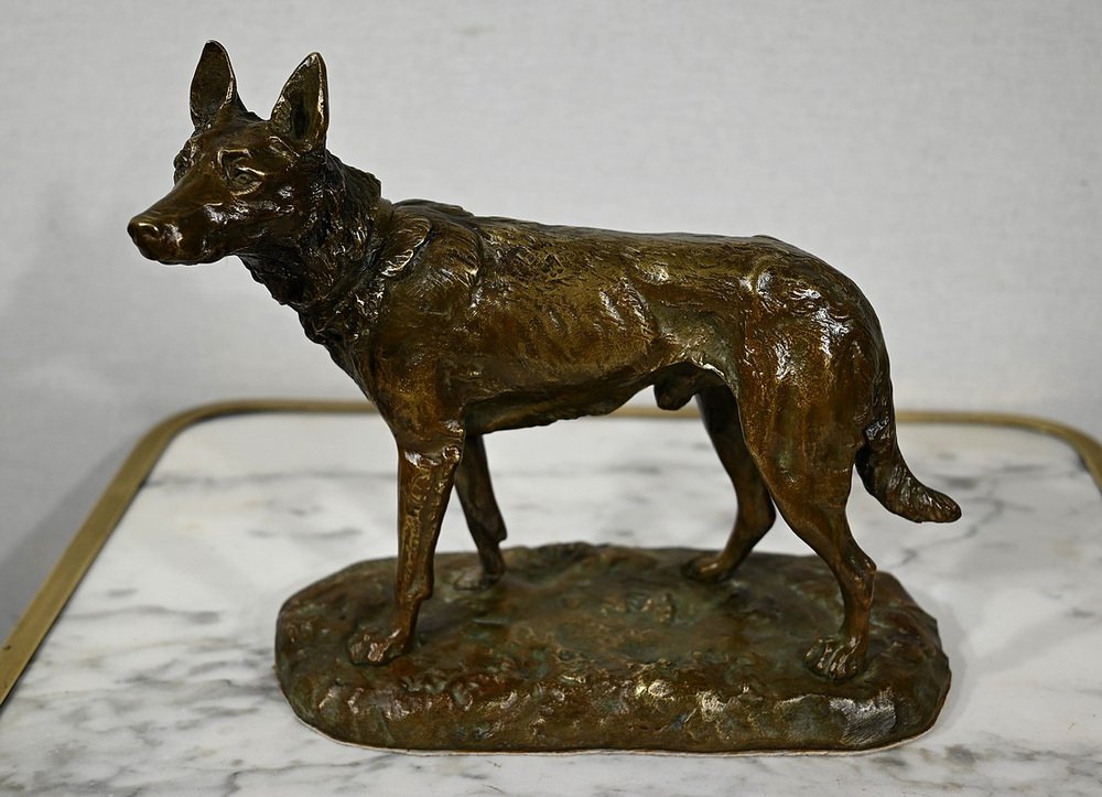 Bronze German Shepherd After P-A. Laplanche, Early 1900s for sale at Pamono