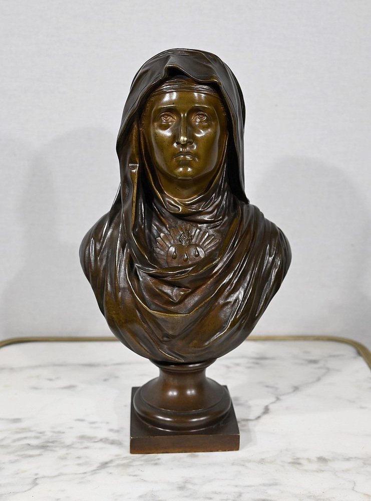 J. Bulio, The Virgin Mary, 1800s, Bronze for sale at Pamono