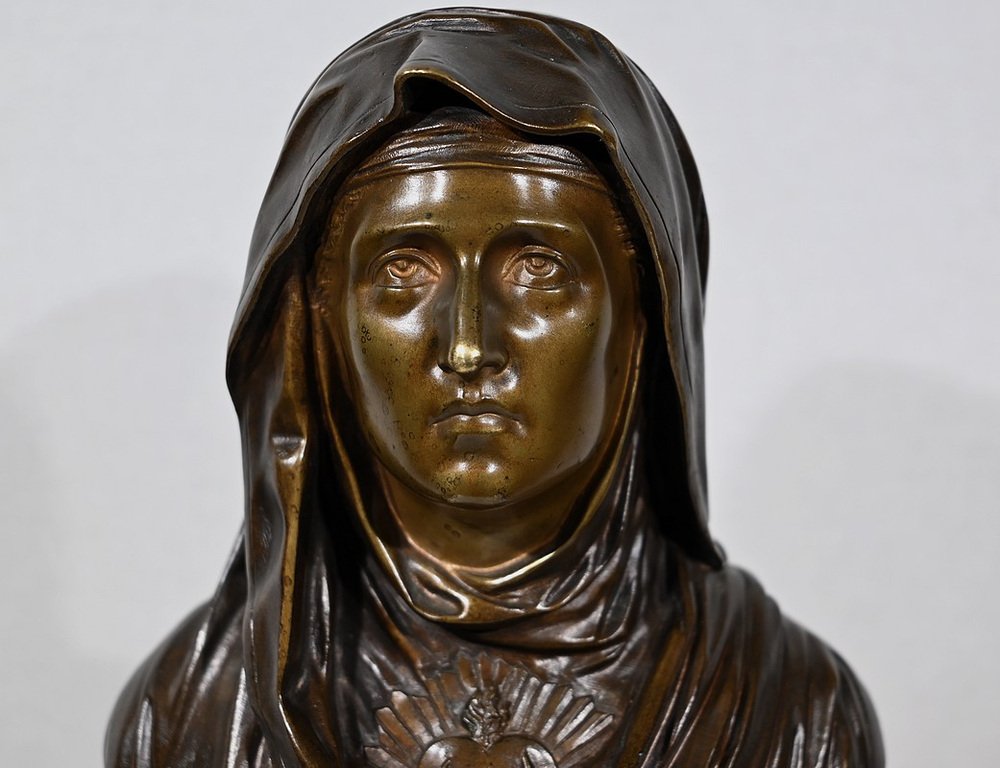 J. Bulio, The Virgin Mary, 1800s, Bronze for sale at Pamono