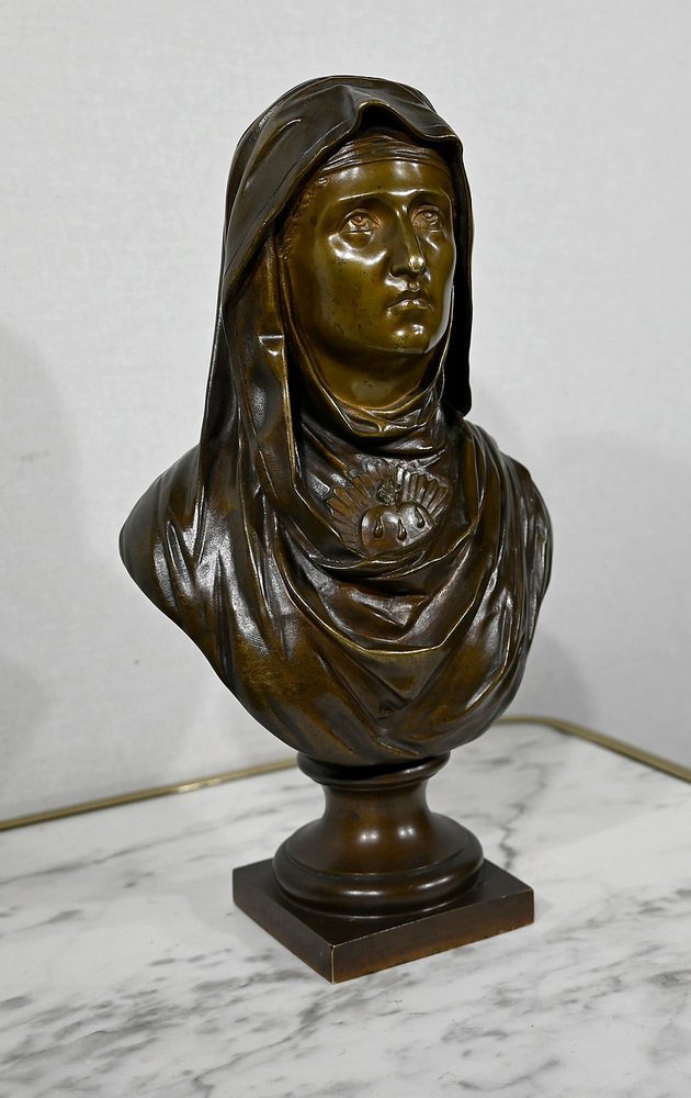 J. Bulio, The Virgin Mary, 1800s, Bronze for sale at Pamono