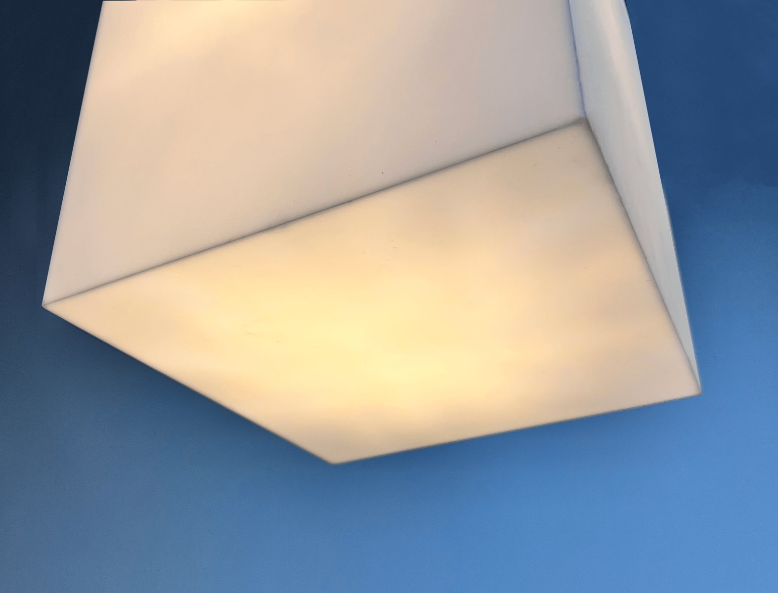 White Plastic Cube Pendant by Delta Light, Belgium, 1990s for sale at Pamono