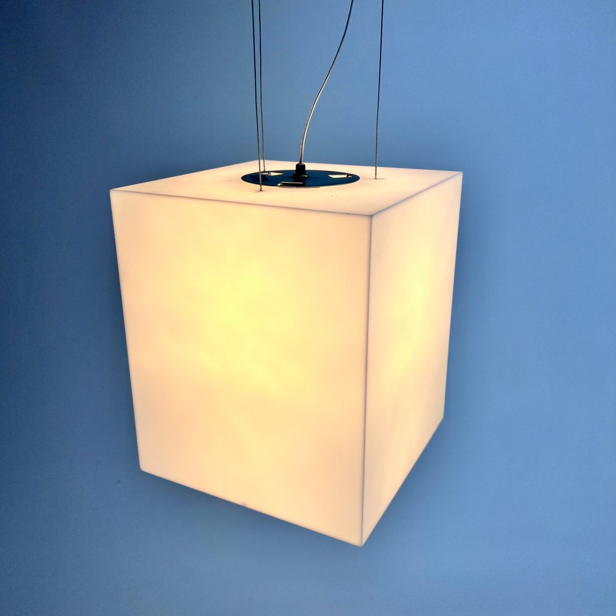 White Plastic Cube Pendant by Delta Light, Belgium, 1990s for sale at ...
