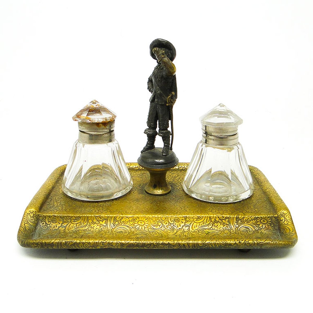 Art Nouveau Figurative Inkwells from Plewkiewicz, Poland, 1890s, Set of 3 for sale at Pamono