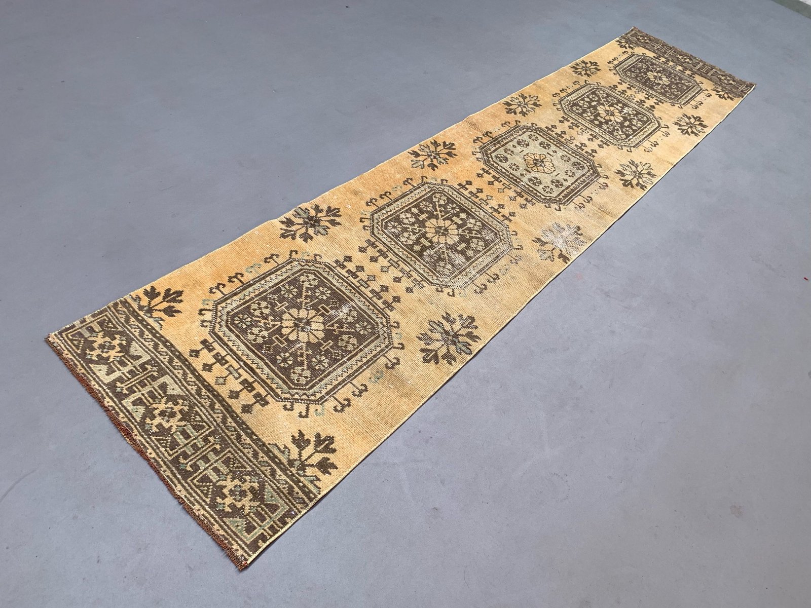 Vintage Turkish Tribal Runner Rug in Wool for sale at Pamono
