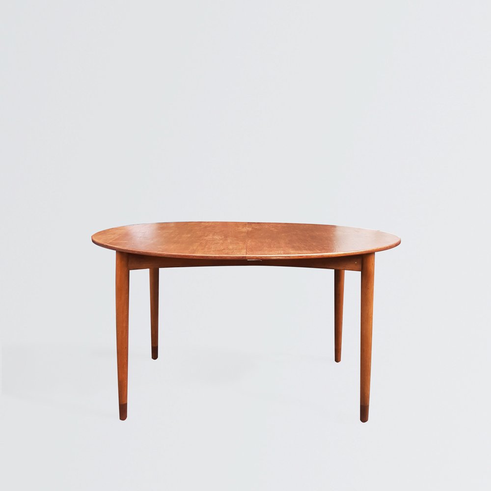 Dining Table with Oval Top and Rectangular Apron, 1950s for sale at Pamono