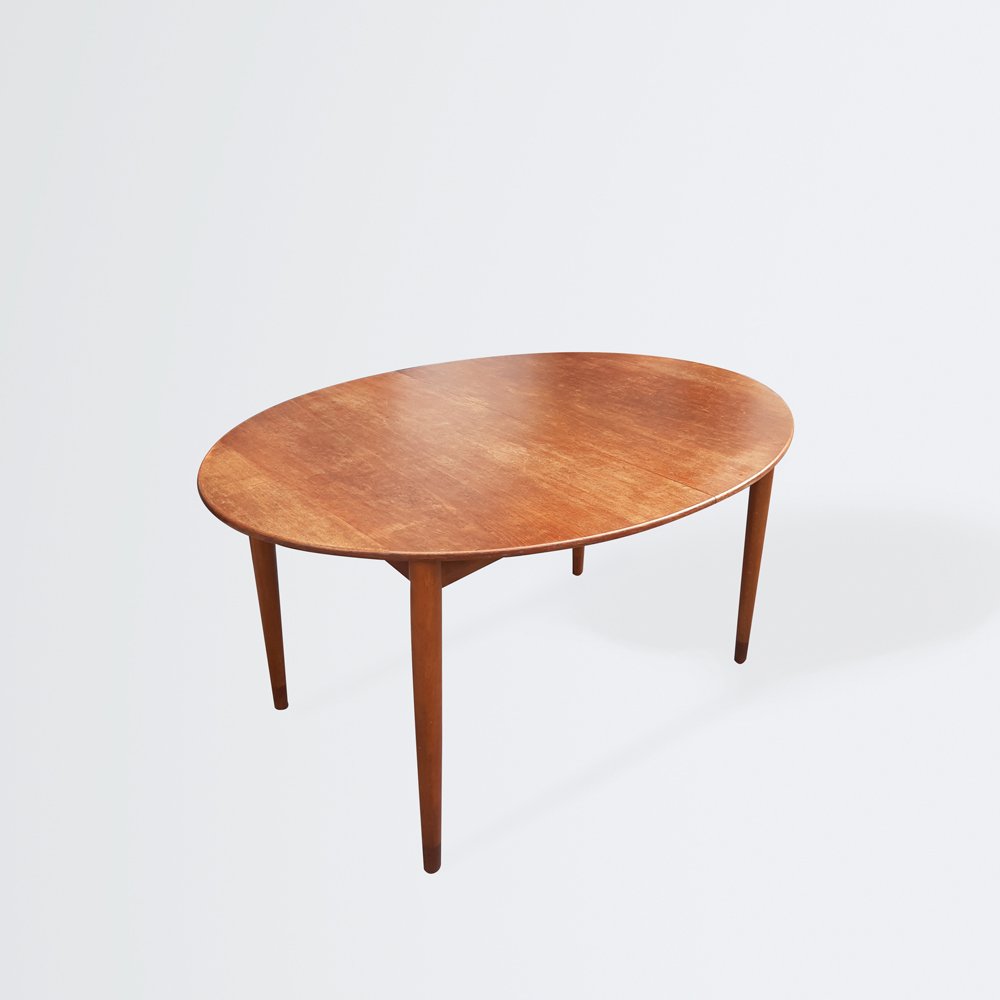 Dining Table with Oval Top and Rectangular Apron, 1950s for sale at Pamono