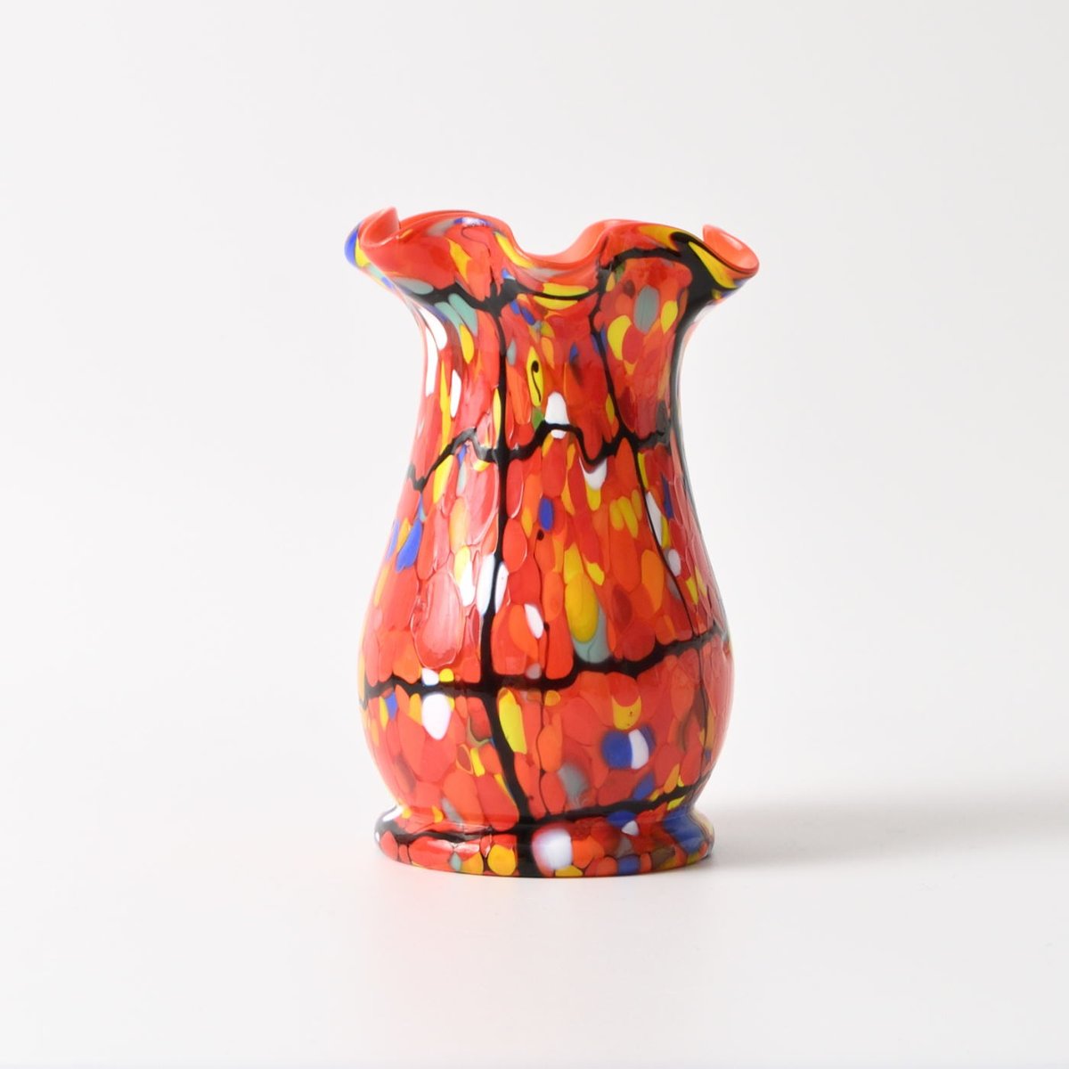 Art Deco Multicolour Spatter Glass Vase from Franz Welz for sale at Pamono