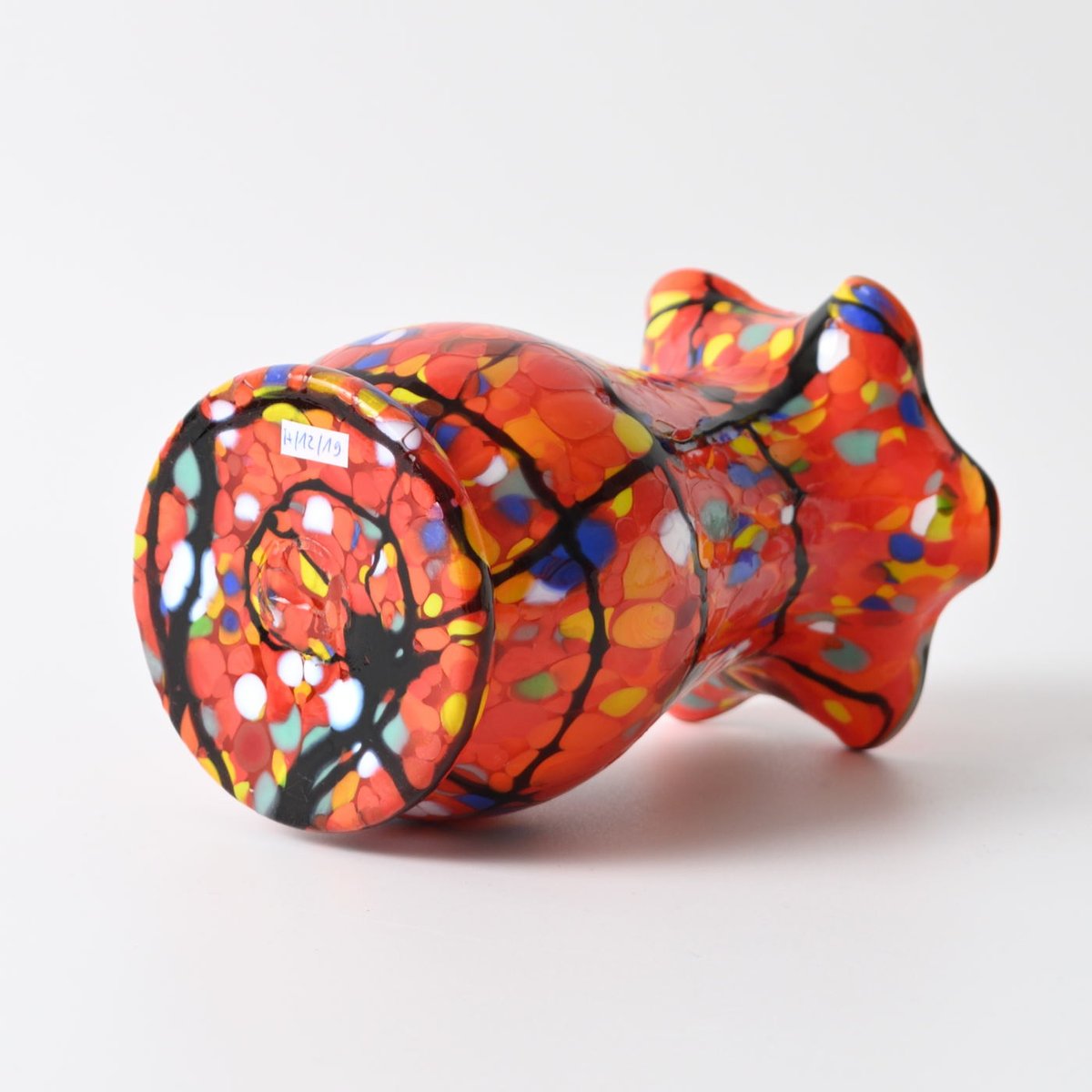 Art Deco Multicolour Spatter Glass Vase from Franz Welz for sale at Pamono