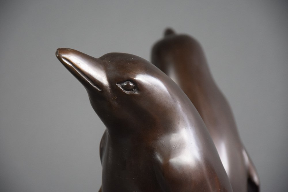 Bronze Sculptural Penguin Coffee Table by Joseph Guiseppe Daste, 1920s ...