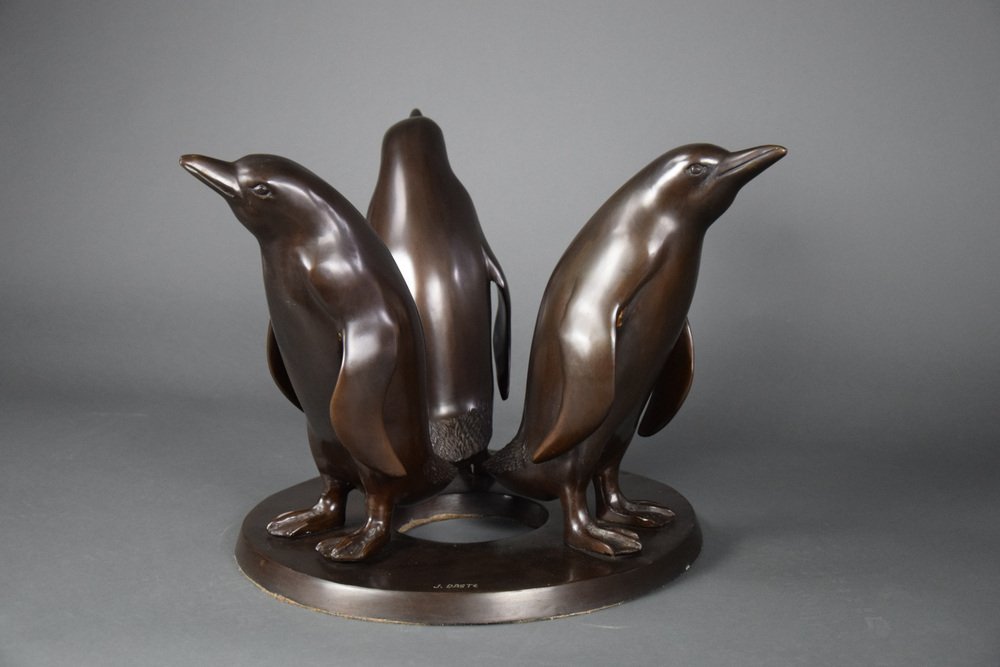 Bronze Sculptural Penguin Coffee Table by Joseph Guiseppe Daste, 1920s ...