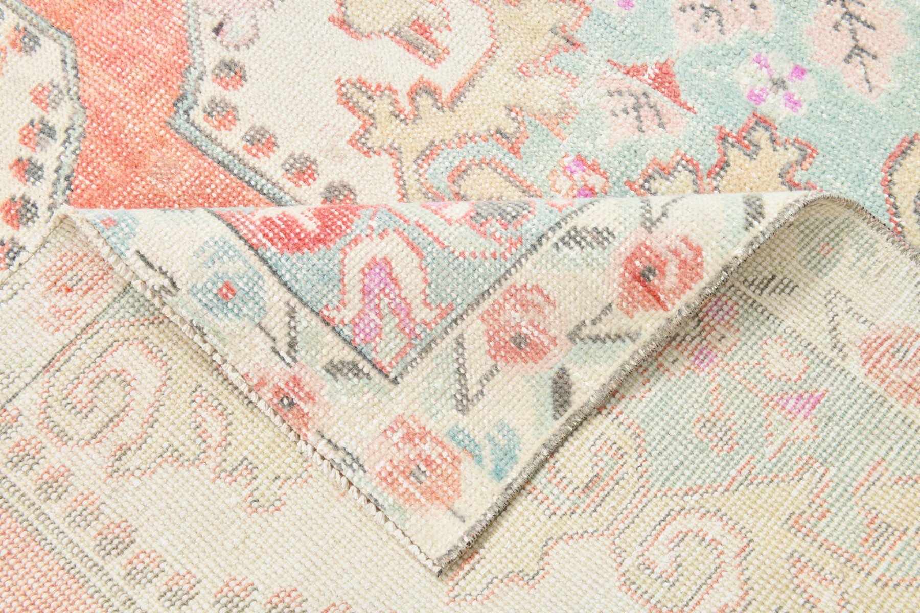 Vintage Wool Faded Area Rug for sale at Pamono