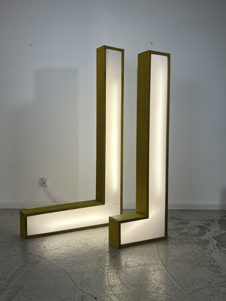 Vintage L Shaped Floor Lamps, Set of 2 for sale at Pamono