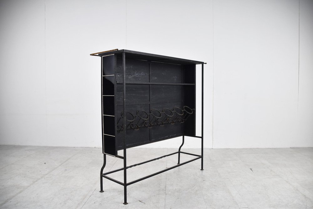 Mid-Century Bar Theke und Hocker, 1960er, 3er Set bei Pamono kaufen