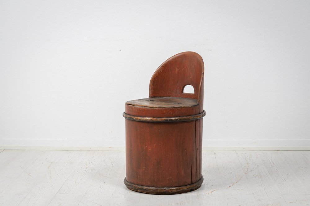 Antique Swedish Folk Art Stump Chair for sale at Pamono