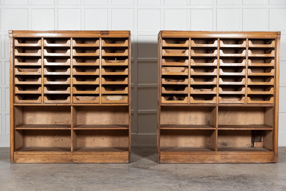 Monumental English Oak Haberdashery Cabinets, 1900s, Set of 2 for sale ...