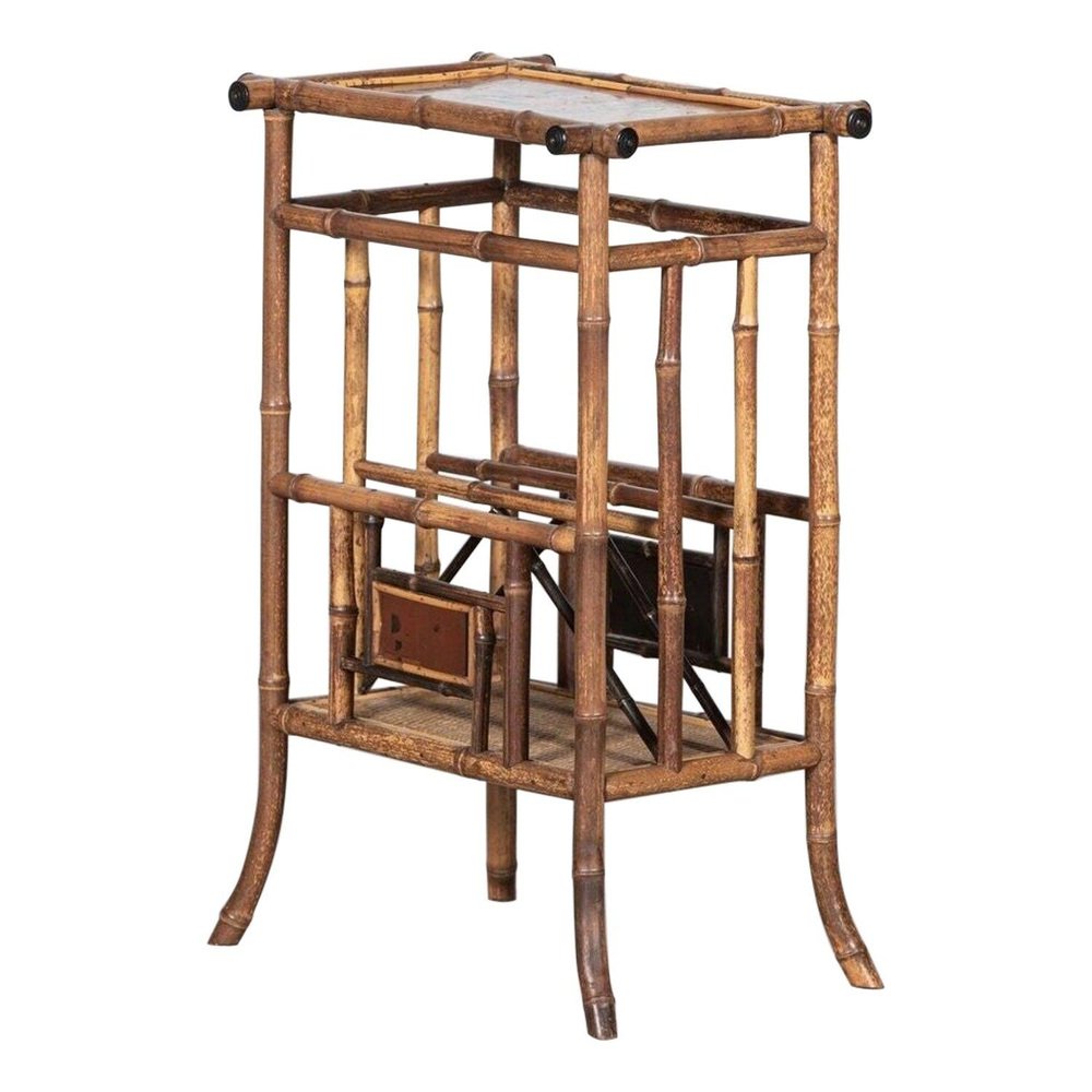 English 19th Century Bamboo Side Table Magazine Rack, 1880s for sale at ...