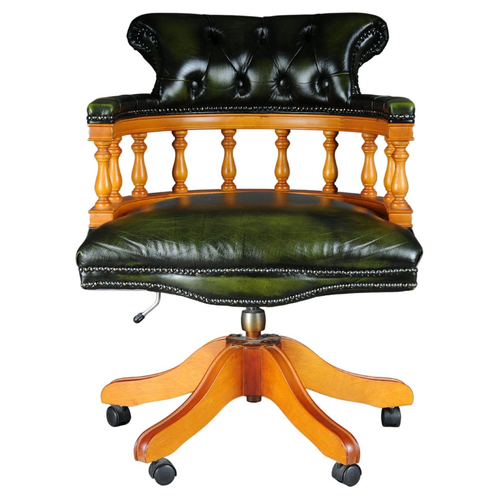 20th Century English Captain Chair in Leather for sale at Pamono