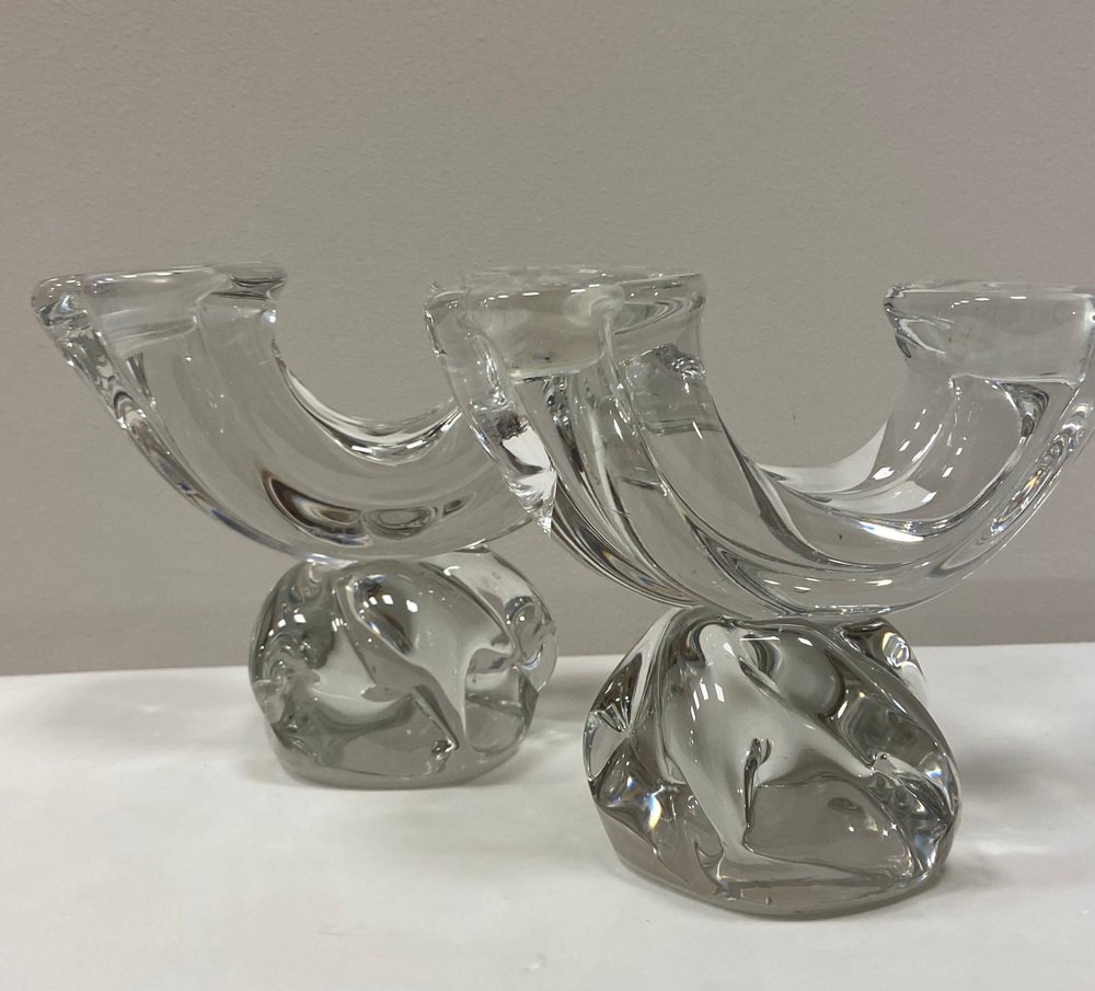 Daum Crystal Paste Candleholders by Jean Daum, 1960s, Set of 2 for sale ...